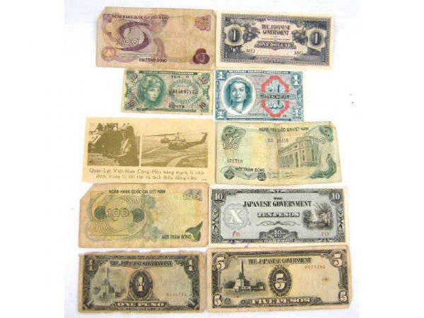 Wwii Mpc Military Script Lot Of 10 Vietnam Korea