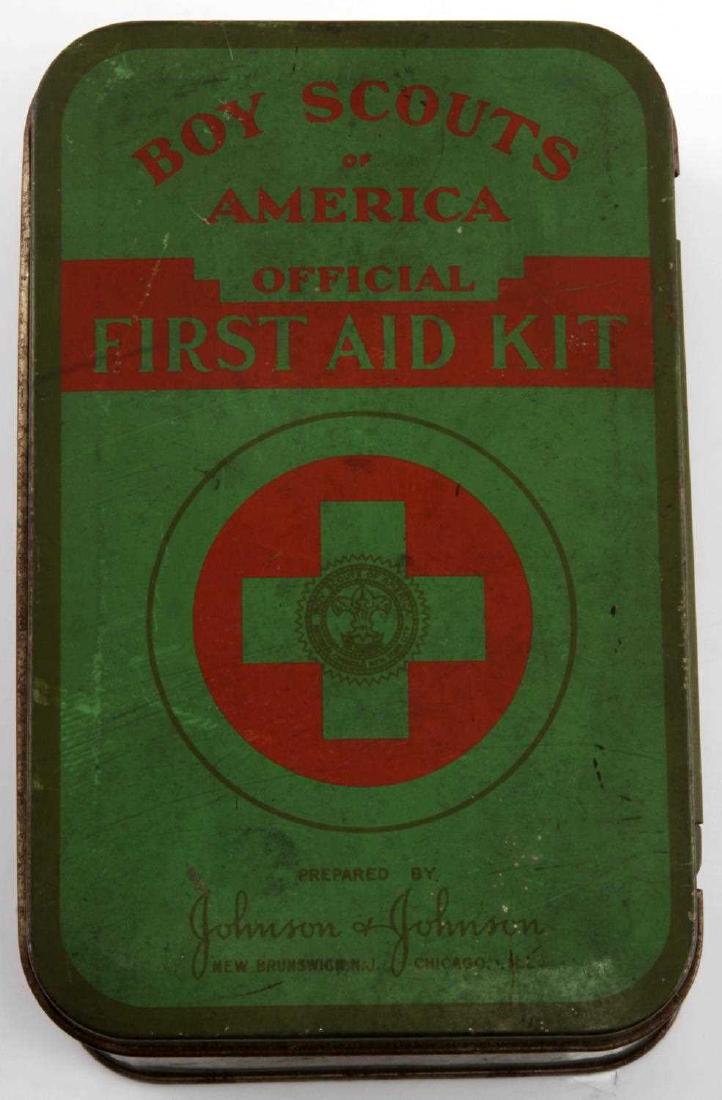 Vintage Boy Scouts Of America First Aid Kit In Tin