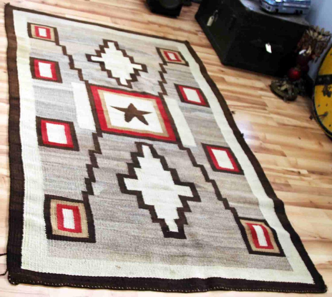 Antique Storm Pattern Navajo Rug 1900's
