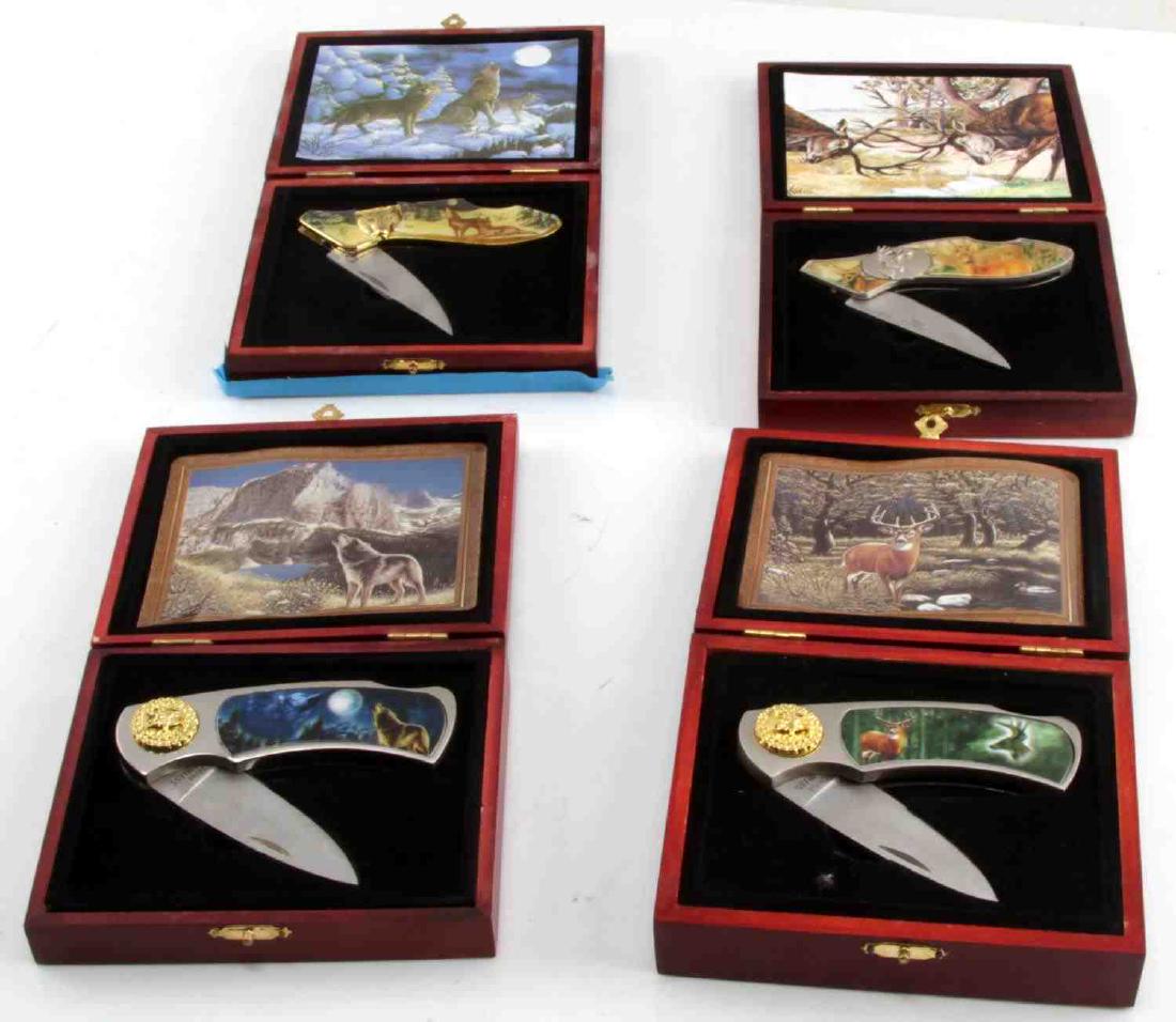 AMERICAN WILDLIFE WOLF & DEER COLLECTOR KNIFE LOT