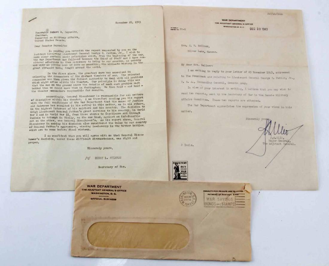 WWII US INFAMOUS PATTON SLAPPING DOCUMENTS