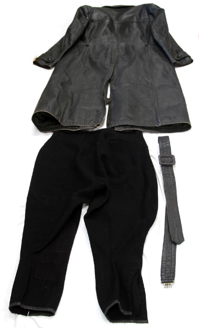 WWII GERMAN THIRD REICH BLACK LEATHER GESTAPO COAT