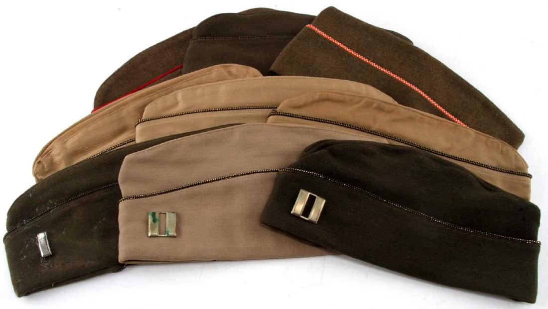 9 WWII US ARMY OVERSEAS CAPS OFFICER & ENLISTED