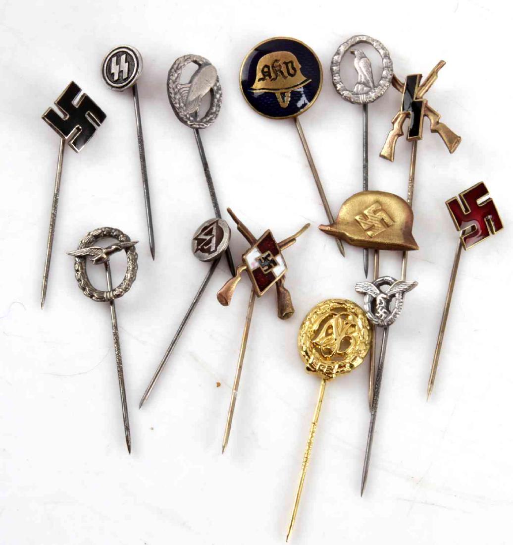 WWII GERMAN THIRD REICH STICK PIN LOT OF 13