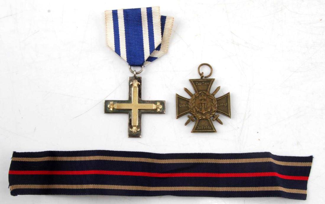 WWI GERMAN BALTIC CROSS & IMPERIAL NAVY BADGE LOT