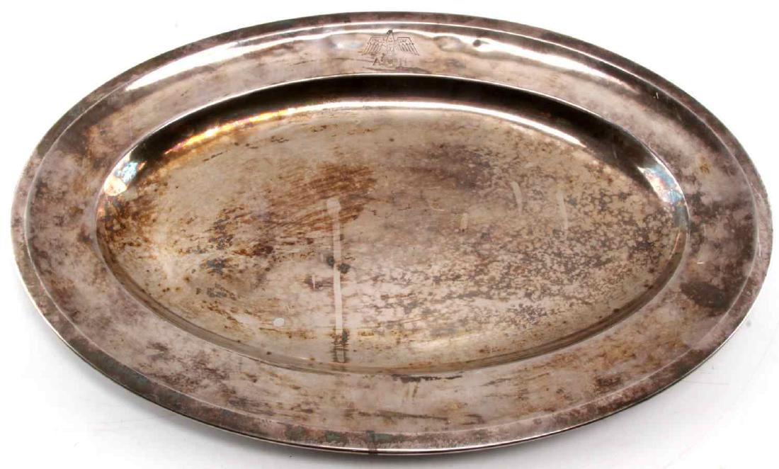 WWII ADOLF HITLER MONOGRAMMED LARGE SERVING TRAY