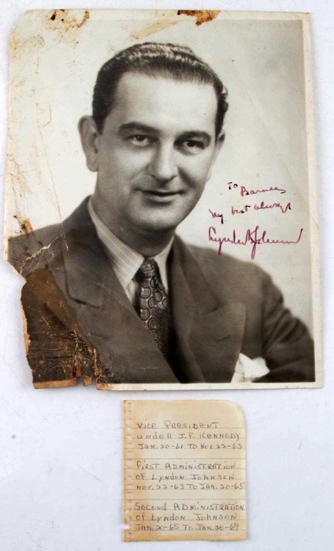 LYNDON B. JOHNSON YOUNG AUTOGRAPHED PHOTOGRAPHY