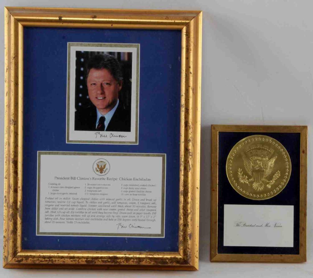 BILL CLINTON SIGNATURE PICTURE NIXON SEAL