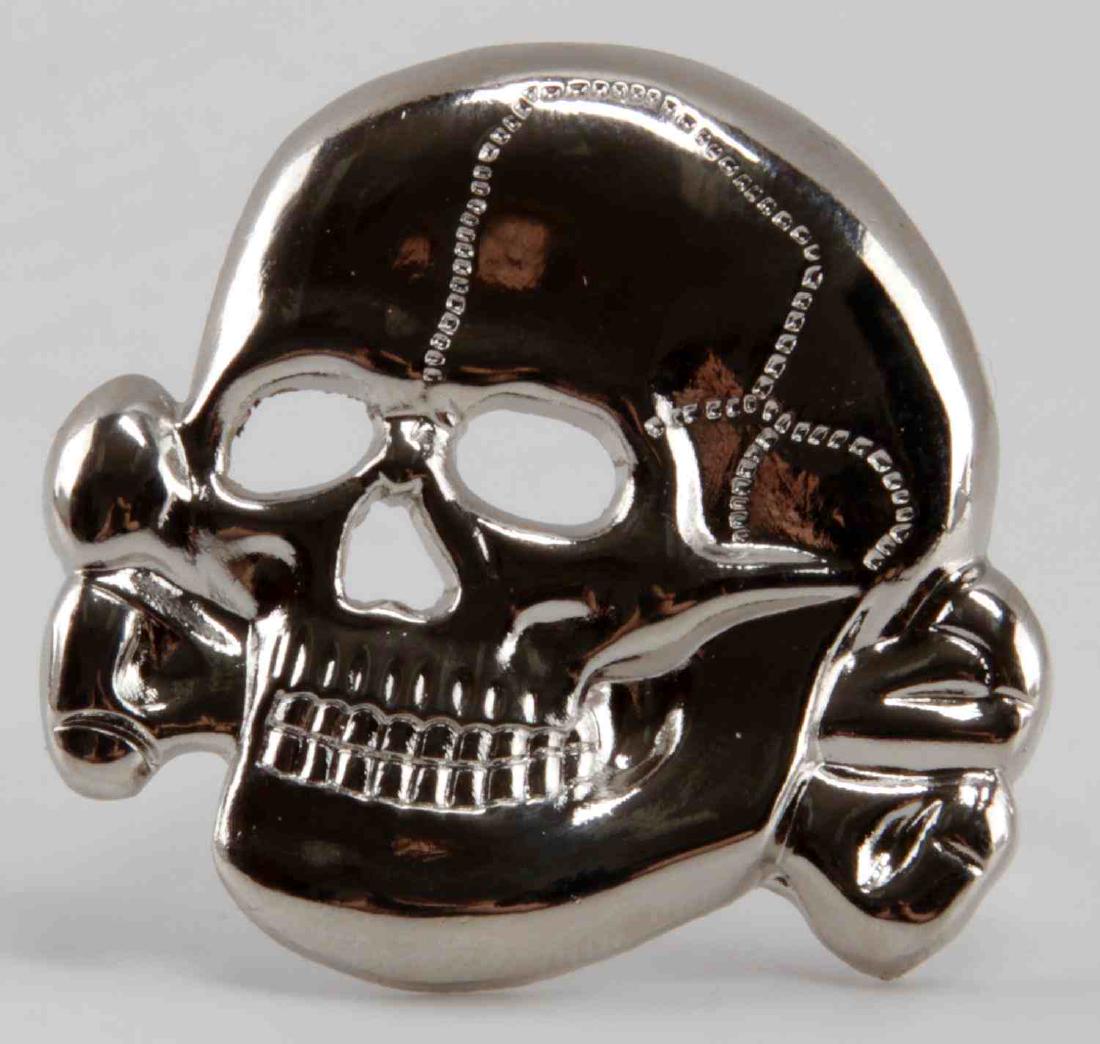 WWII GERMAN THIRD REICH SS TOTENKOPF HAT BADGE