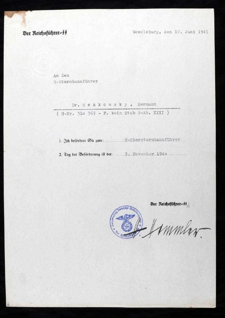 WWII GERMAN HEINRICH HIMMLER SIGNED DOCUMENT