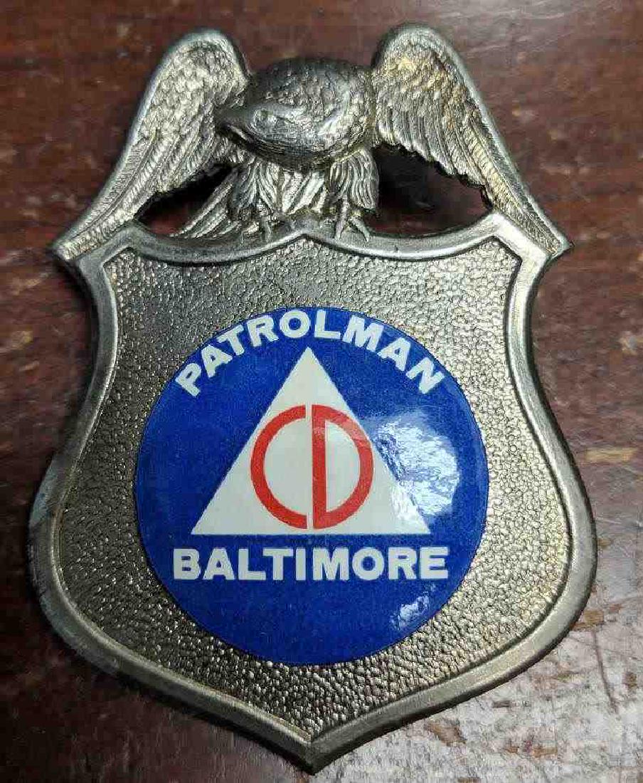 OBSOLETE CIVIL DEFENSE BALTIMORE POLICE BADGE