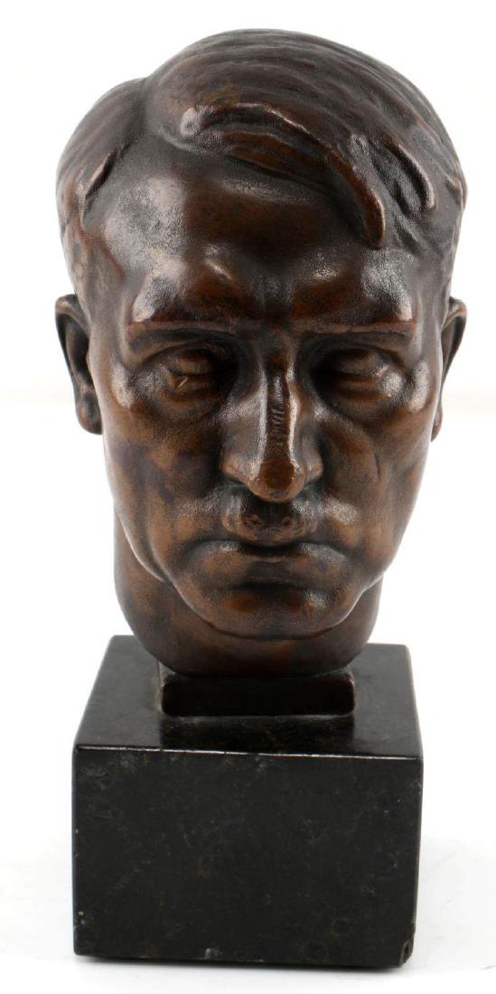 WWII GERMAN ADOLF HITLER COPPER BUST STATUE