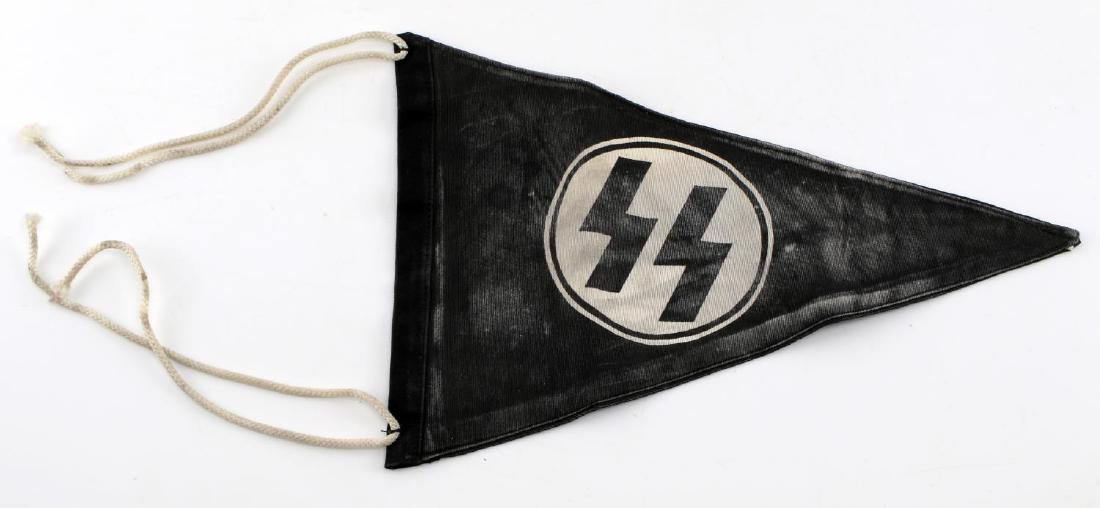 German Wwii Third Reich Ss Officers Staff Car Flag