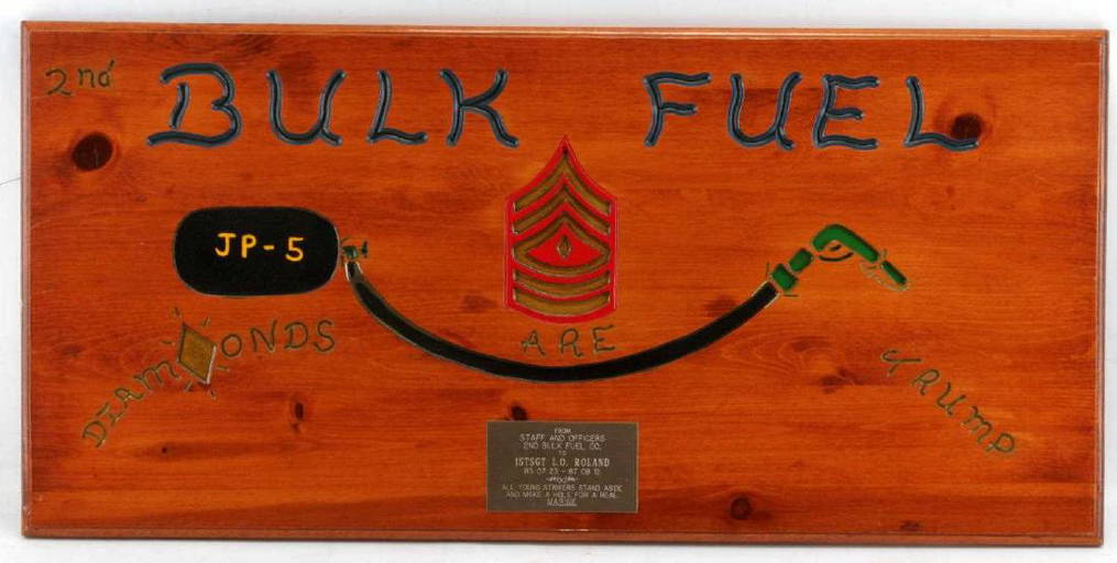 Usmc Marine 2nd Bulk Fuel Diamonds R Trump Plaque