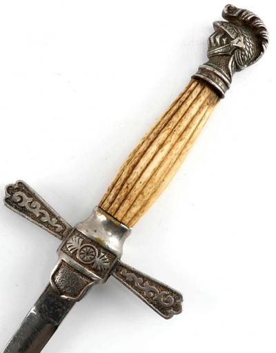 Masonic Fraternal Order Knight Head Pommel Sword