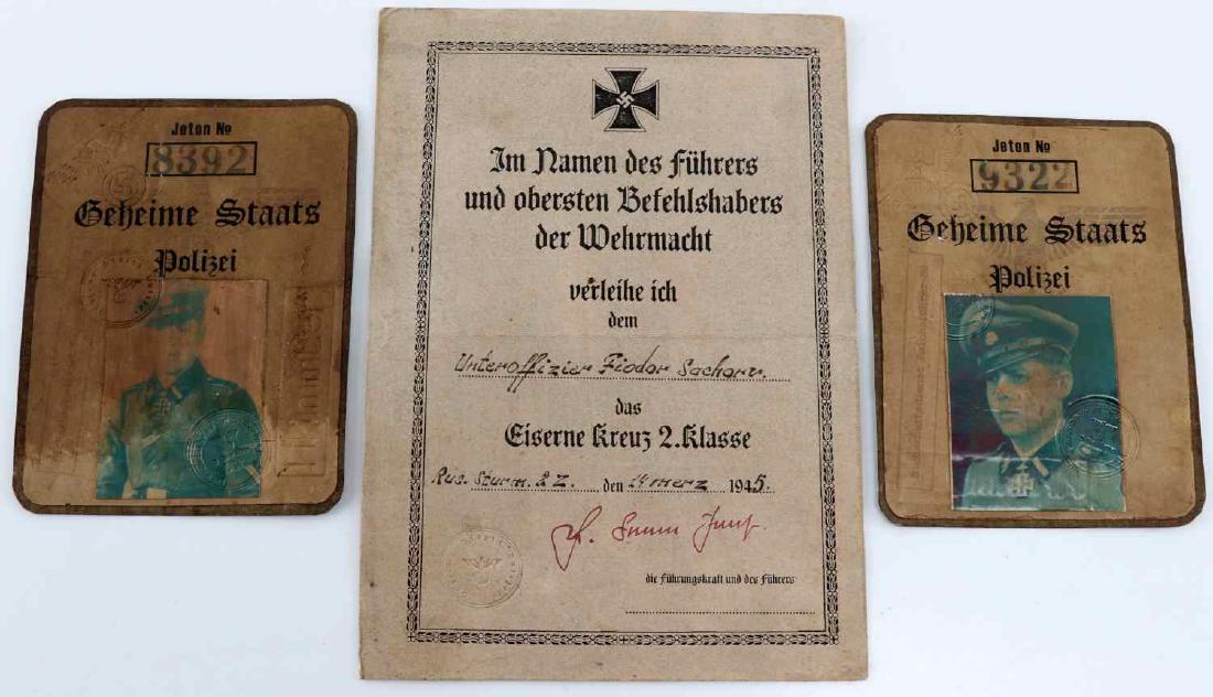WWII GERMAN THIRD REICH SS GESTAPO ID CARD LOT
