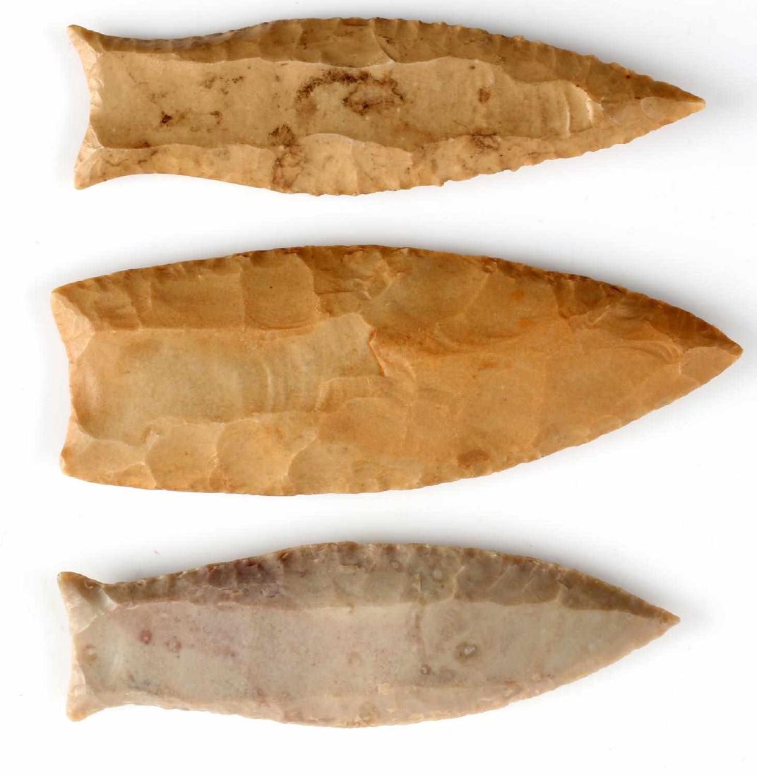 LOT OF 3 CLOVIS CUMBERLAND ARROWHEAD POINTS