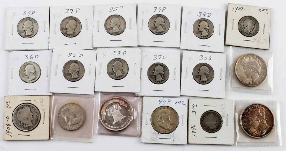 Us Silver Coins 90 & 999 Pure Silver Half Quarters