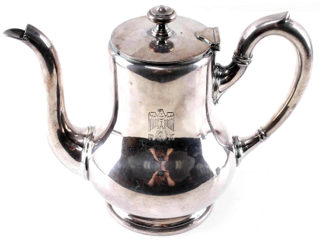 WWII GERMAN THIRD REICH CHANCELLERY SILVER TEAPOT