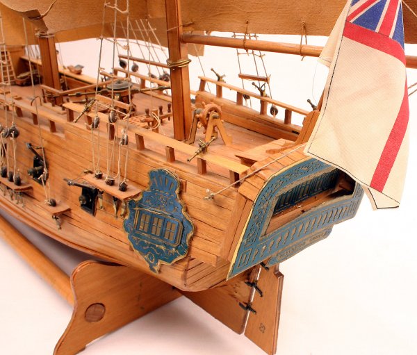 38" HMS PEREGRINE GALLEY WOOD BOAT MODEL : Lot 44252