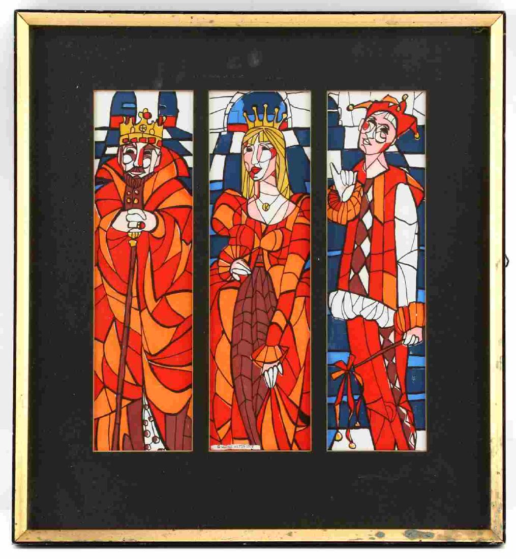 GEORGE MILTON ART NOUVEAU KING QUEEN JOKER PRINT