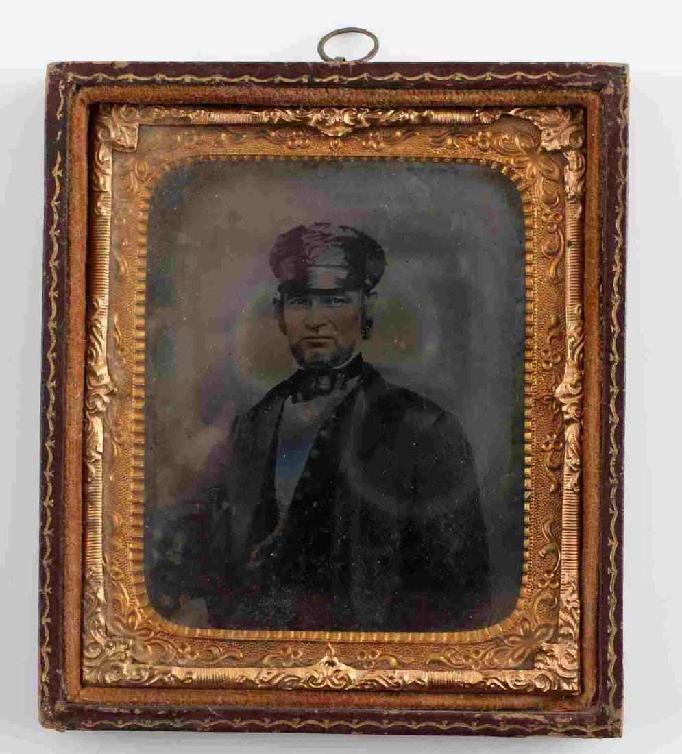 Ferrotype Tintype Photo Of Military Officer W Cap