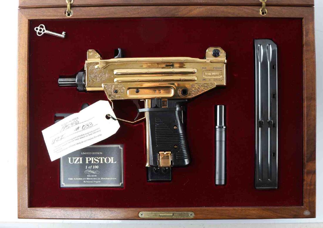 ACTION ARMS UZI PISTOL 9MM 24K GOLD PLATED BLACK