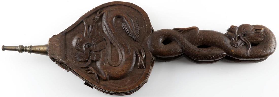 VINTAGE WOOD CARVED FIREPLACE BELLOWS DRAGONS - May 09, 2019 ...