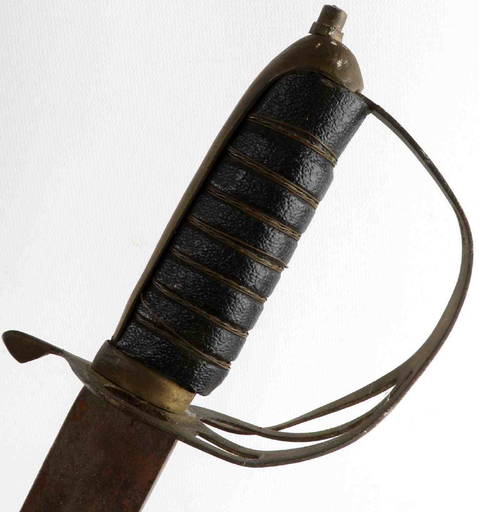 1850 India Marked Cutlass Sword With Wood Scabbard