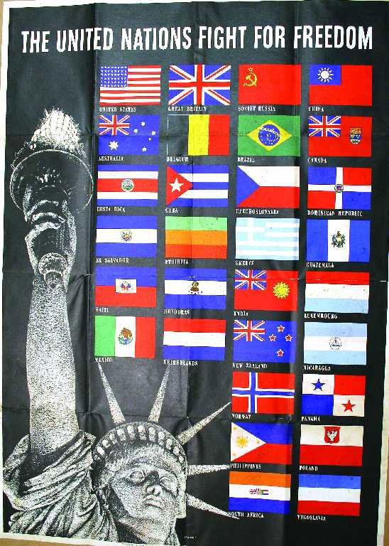ORIGINAL WWII PROPAGANDA POSTER 19 UNITED NATIONS