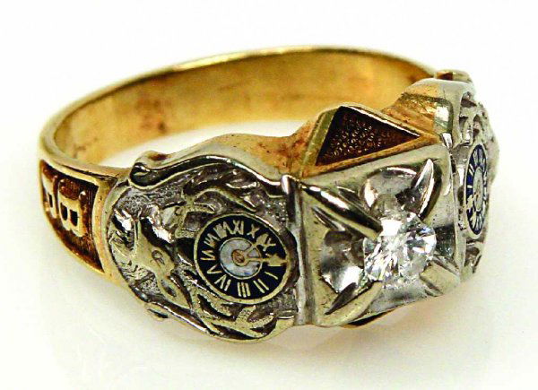 MENS 14K GOLD ELKS BPOE RING : Lot 65316