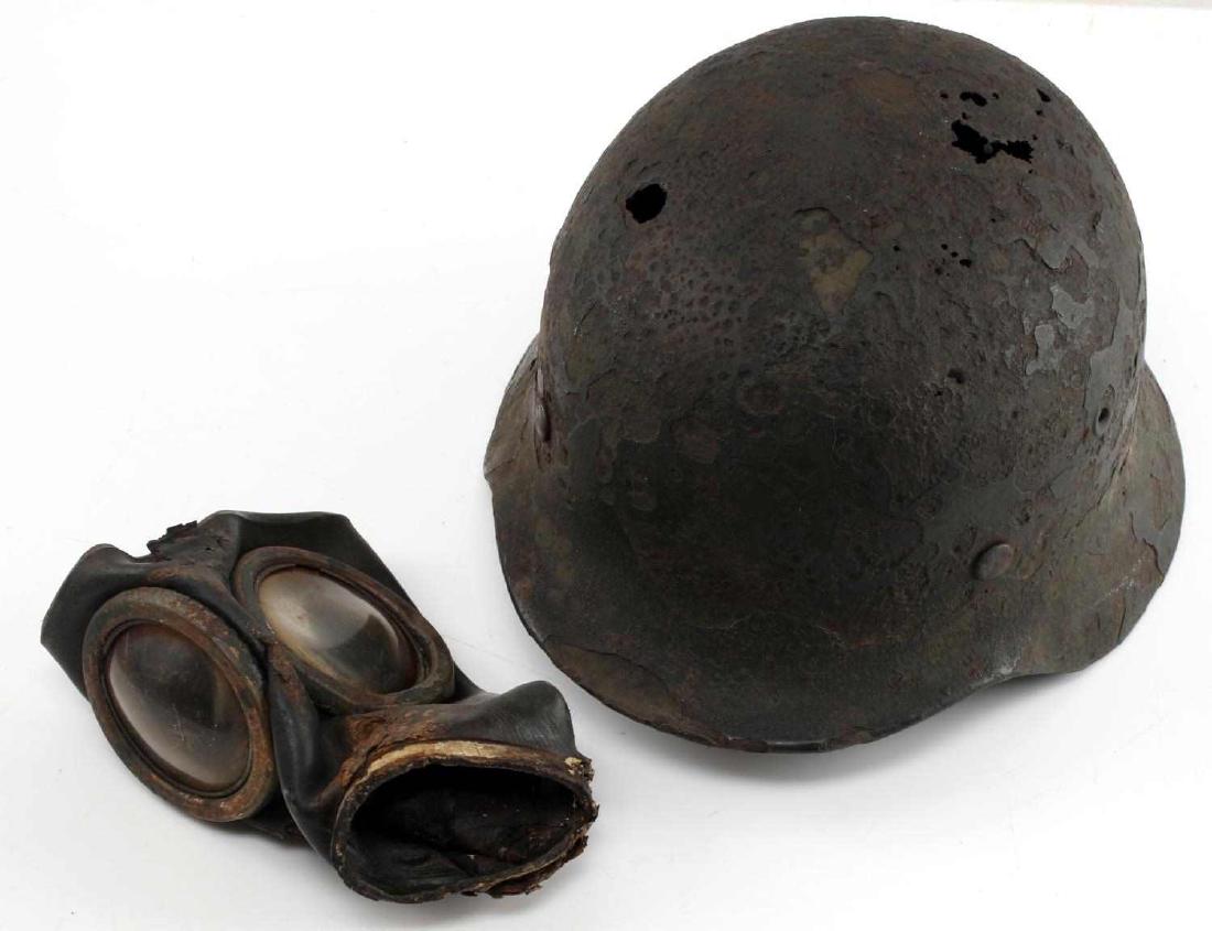 WWII EXCAVATED M40 HEER STALHELM HELMET W GAS MASK - Jul 18, 2019 ...