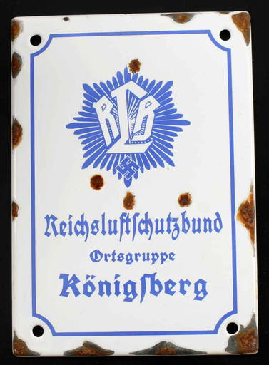 Wwii German 3rd Riech Rlb Headquarters Street Sign