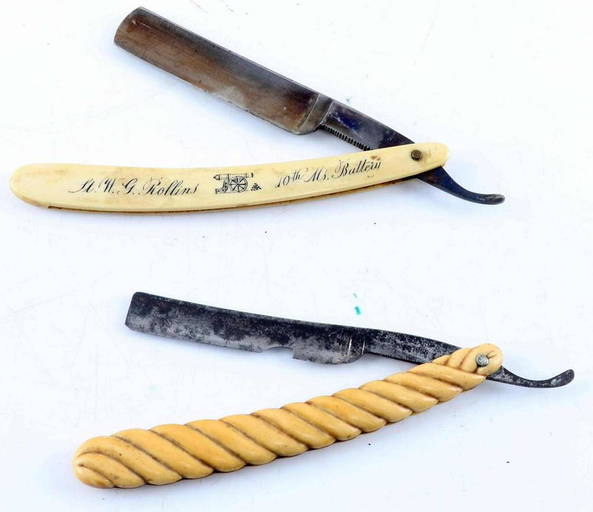 2 Civil War Straight Razor Confederate 10th Miss.