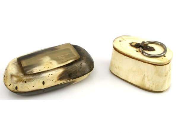 Pair Of Horn And Ivory Snuff Boxes