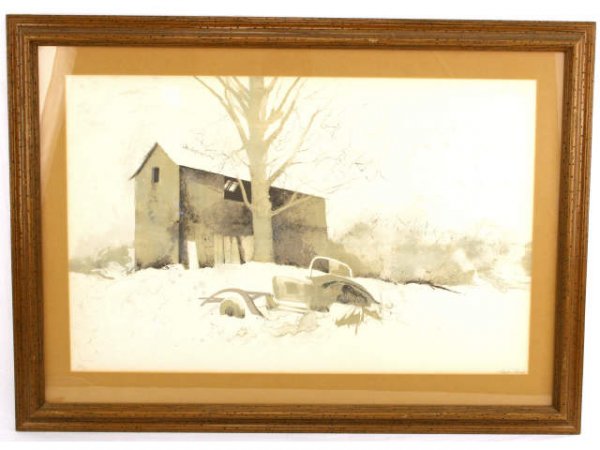 Snow Scene Signed And Framed Charles Colombo