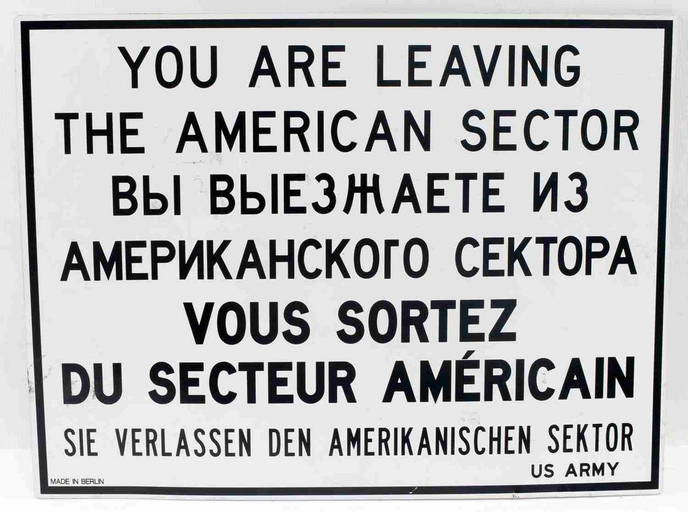 Us Army Cold War Period Berlin Border Sign