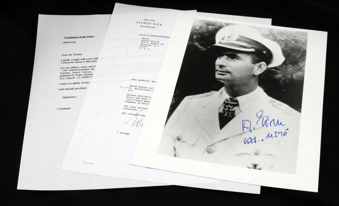 WWII GERMAN U BOAT COMMANDER ALFRED EICK AUTOGRAPH - Oct 24, 2019 ...