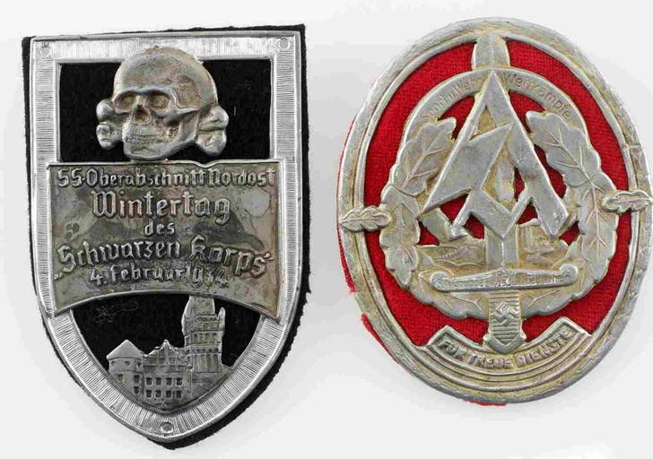 Wwii German Third Reich Ss And Sa Shield Badges