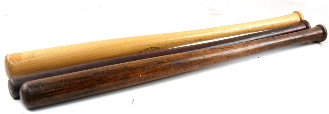 Hillerich & Bradsby Early Baseball Bat Lot Of 3