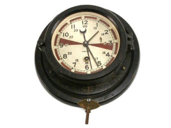 CHELSEA CLOCK CO SHIPS RADIO ROOM CLOCK 1950's