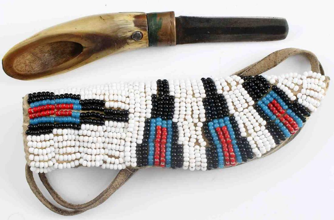 NATIVE AMERICAN HOOF SCRAPE BEADED LEATHER SHEATH - Feb 12, 2020 ...