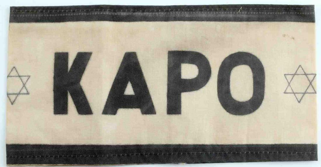 WWII WHITE KAPO CONCENTRATION CAMP JEWISH ARMBAND - Mar 04, 2020 ...