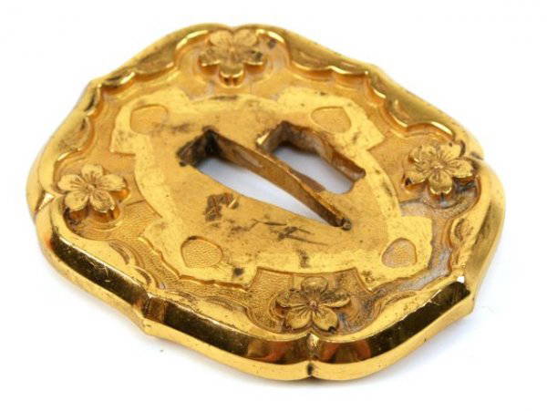 Solid Gold/copper Japanese Sword Tsuba