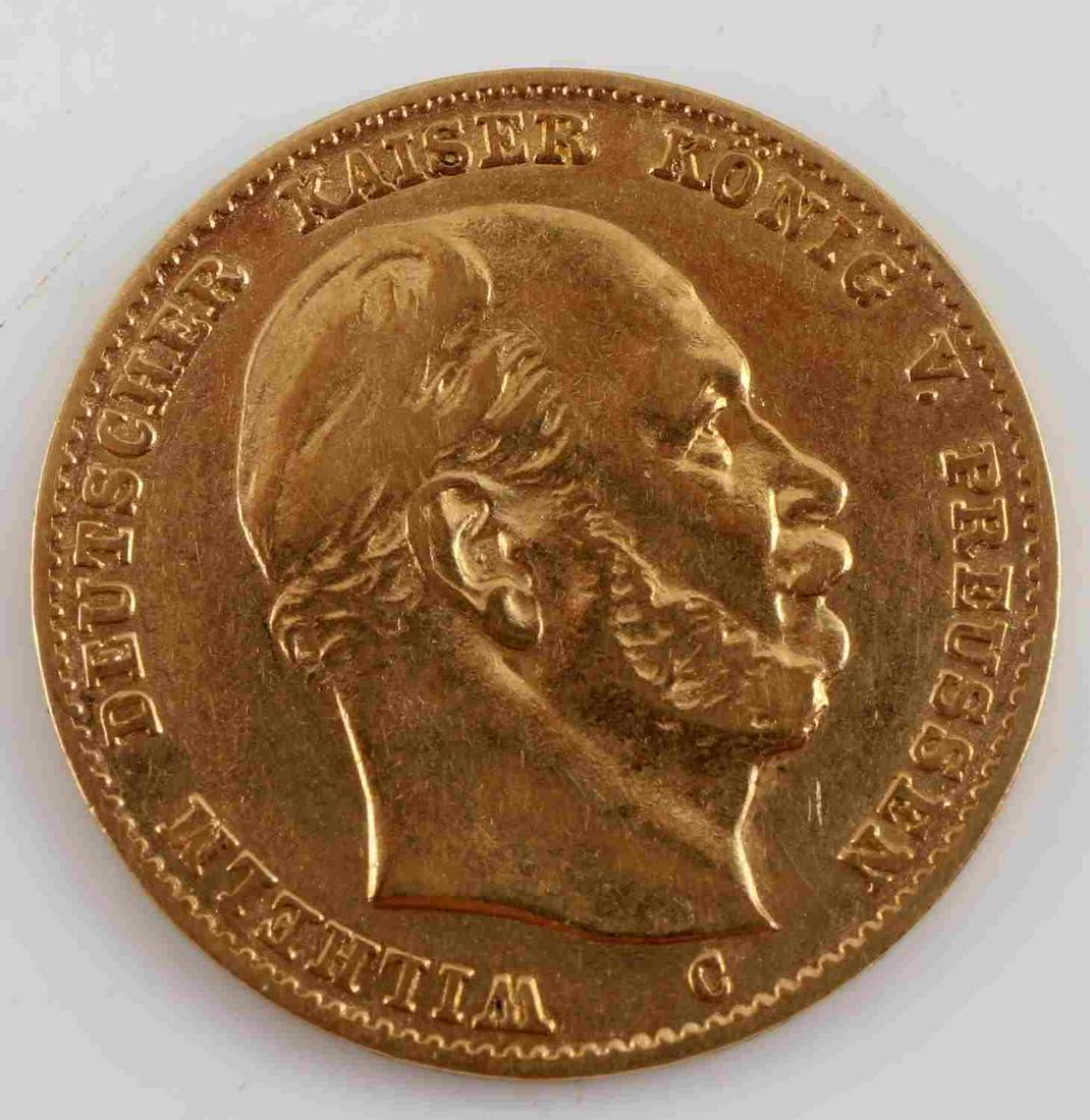 1874 C Gold Prussian 10 Mark Coin