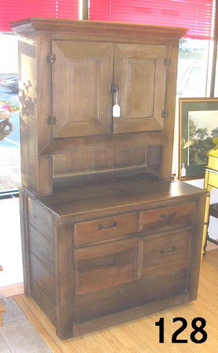 Antique Kitchen Cupboard Pine W Flour Bin Drawer