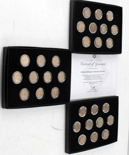 1999 2001 24kt Gold Quarter Collection With Coa
