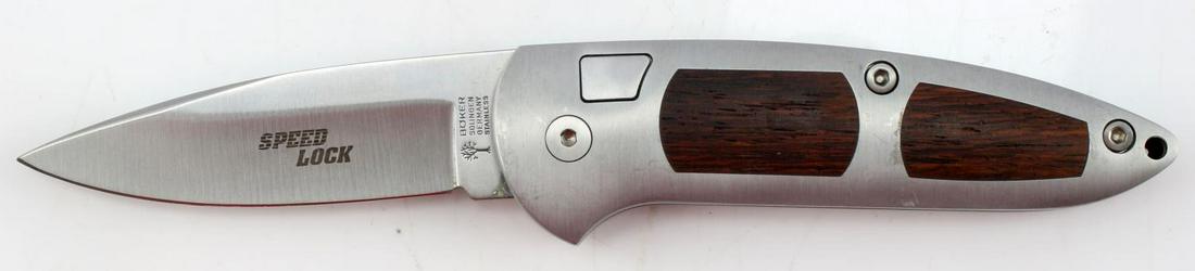 Boker Speed Lock Automatic Knife German Wood Grip
