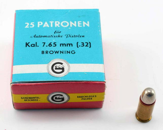 25 Vintage Rounds Of 7.65 Ammunition By Browning