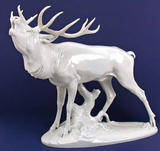 Wwii Allach Porcelain Model 20 Roaring Stag